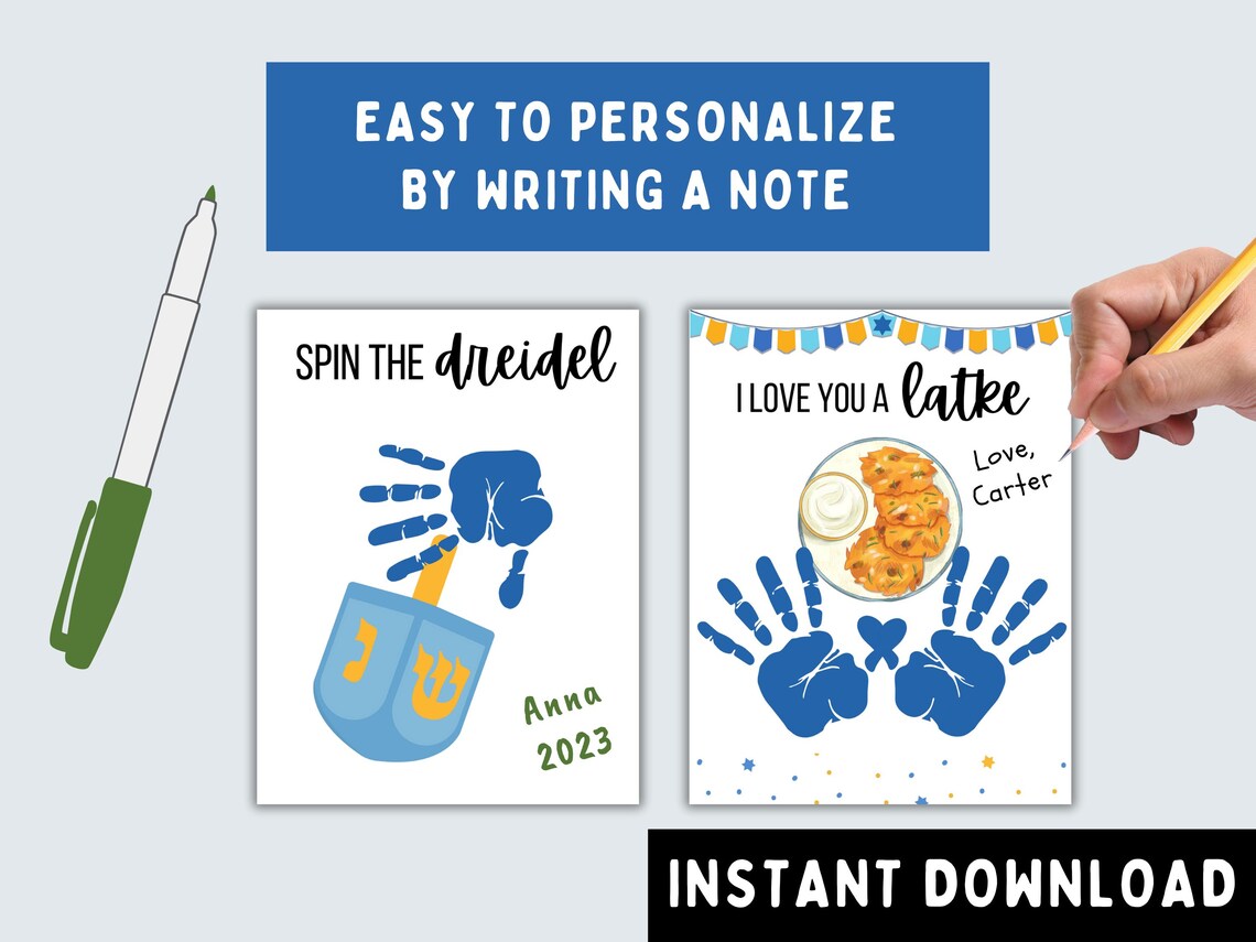 Hanukkah Handprint Craft Bundle -- Printable Chanukah Activity for Kids ...