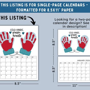2026 Handprint Calendar - Printable Keepsake Craft for Kids, Toddlers ...