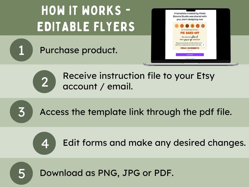 Pie Bake-off / Pie Swap / Pie Contest - Editable Canva Template Flyer ...