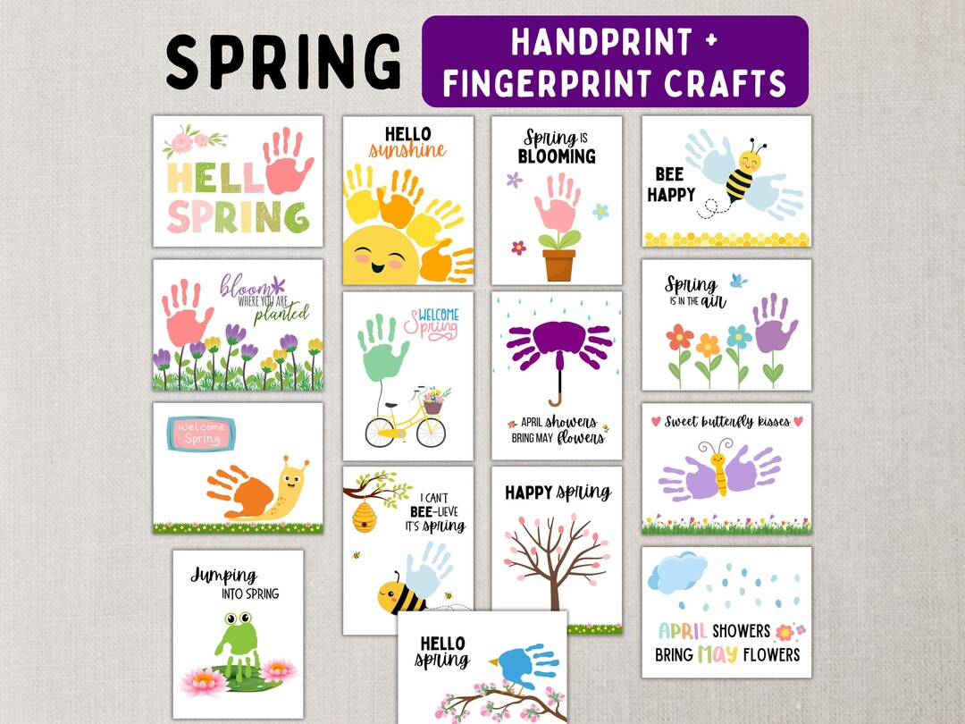 Spring Handprint Crafts -- Printable DIY Seasonal Art Activities for ...