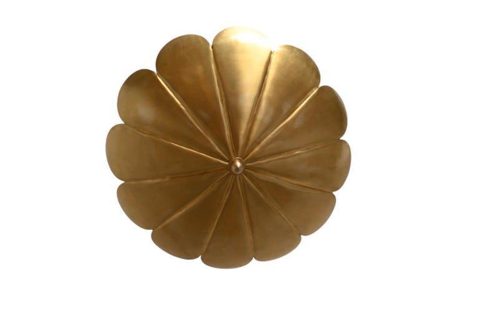 Mid Century Modern Sputnik Chandelier Brass Flower Globe Ceiling Light ...