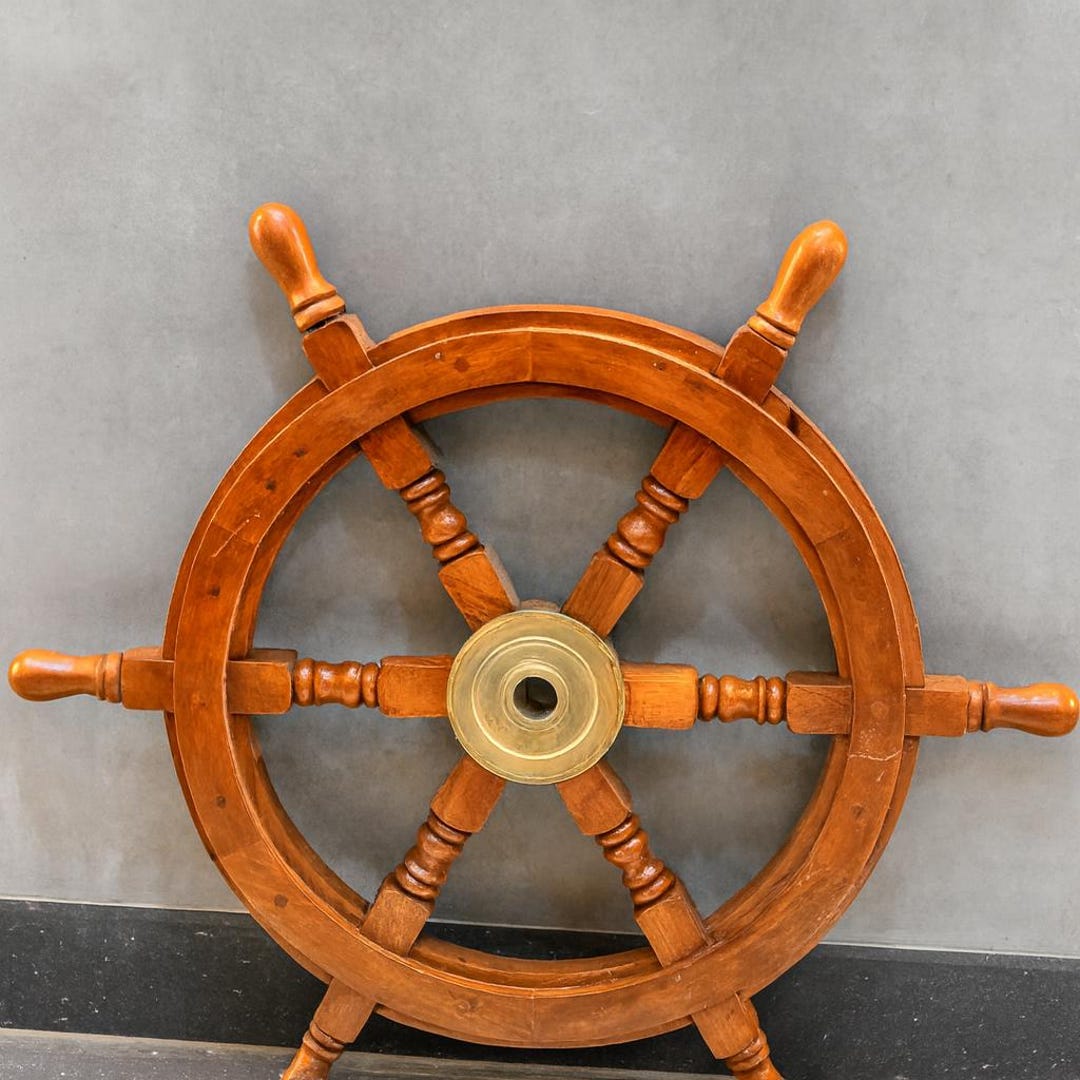 Nautical Wooden Ship Helm – Handcrafted Captain’s Wheel Art - Etsy