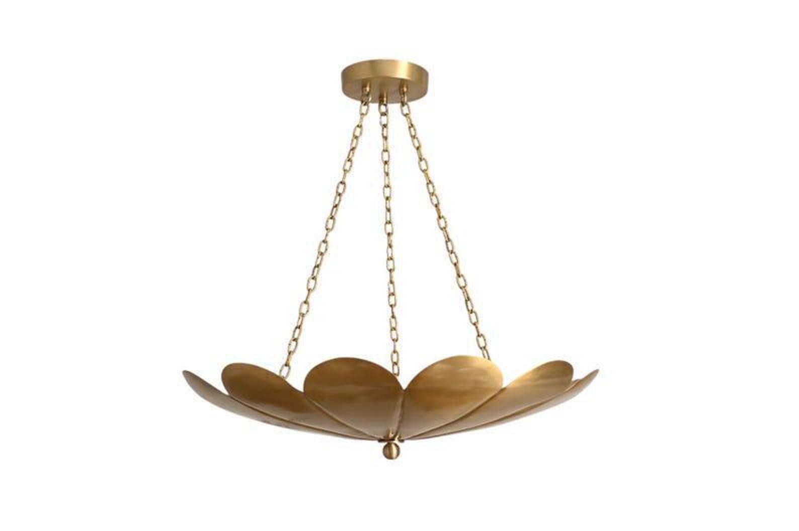 Mid Century Modern Sputnik Chandelier Brass Flower Globe Ceiling Light ...