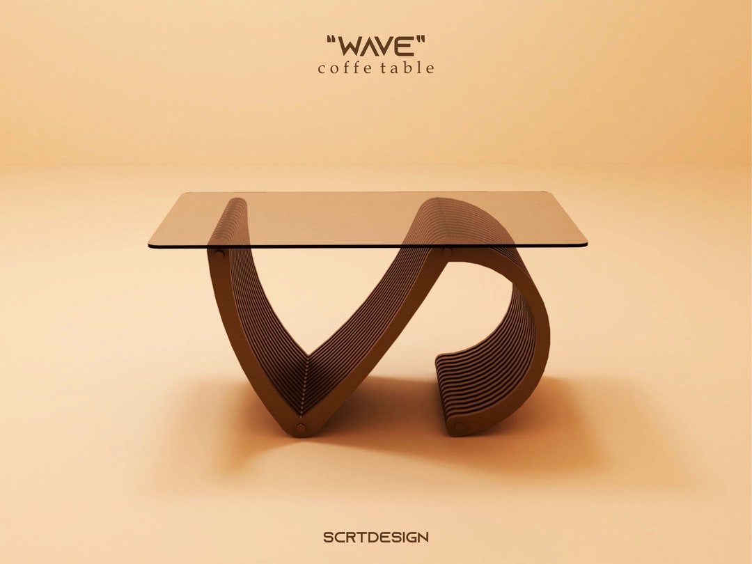WAVE Parametric Coffe Table Furniture Coffe Table CNC Cutting Dxf Files Vector Files for Laser ...