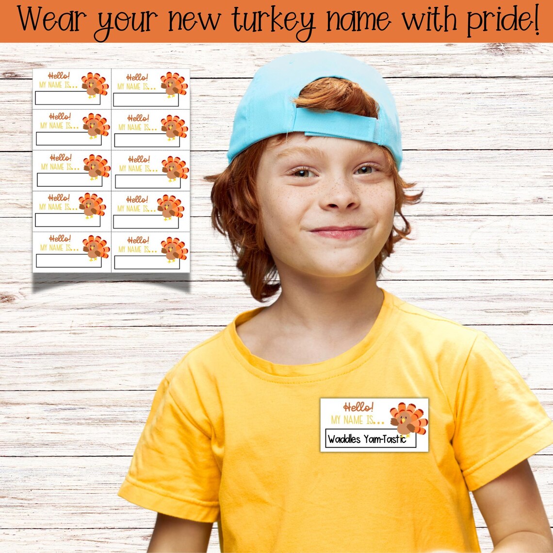 What's Your Turkey Name With Nametags | Turkey Name Game | Thanksgiving ...