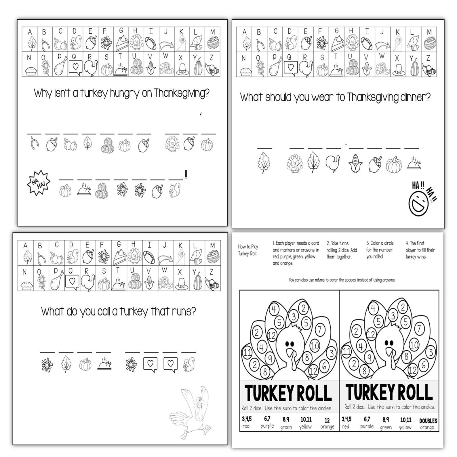 Thanksgving Activity Pack, 30 Thanksgiving Activity Pages, Thanksgiving ...