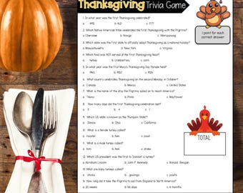 Thanksgiving Trivia Game Printable, Thanksgiving Trivia Questions ...