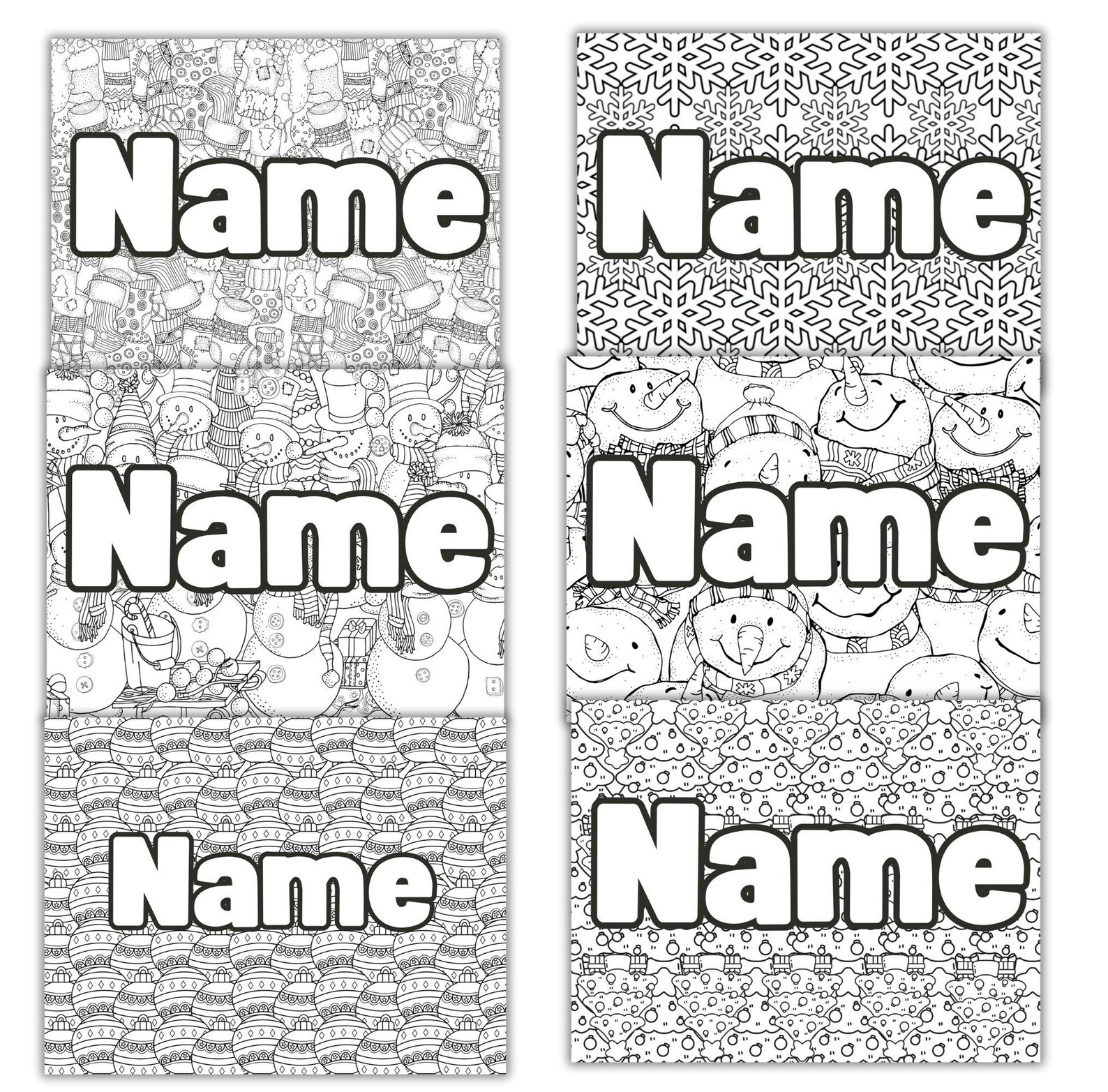 Editable Christmas Name Pages • Personalized Holiday Coloring Sheets ...