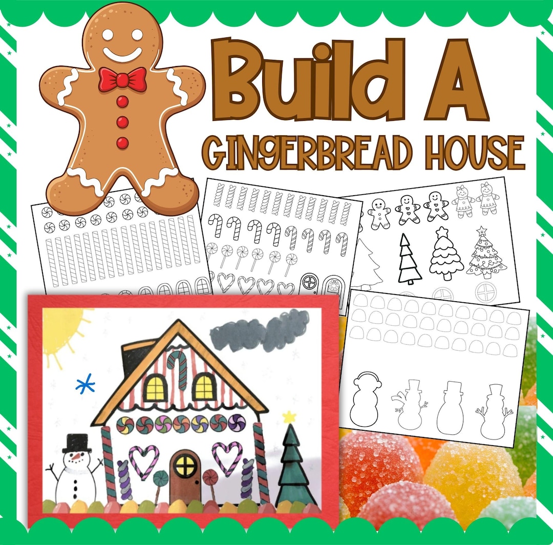 Build a Gingerbread House Printable | Kids Holiday Craft | Cut and ...