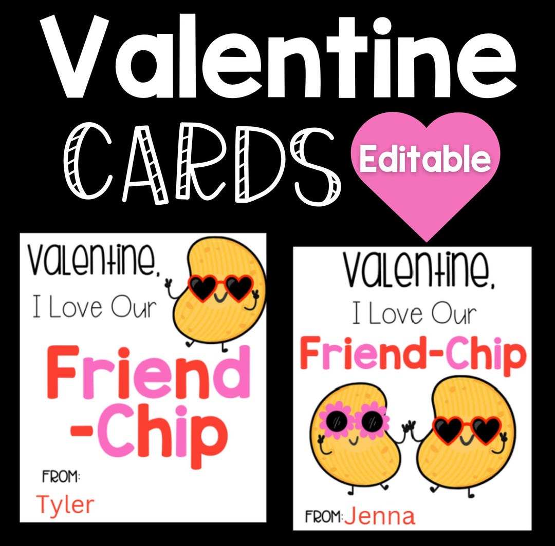 Editable Kids Valentine’s Day Cards | Instant Download | Fun “friend ...