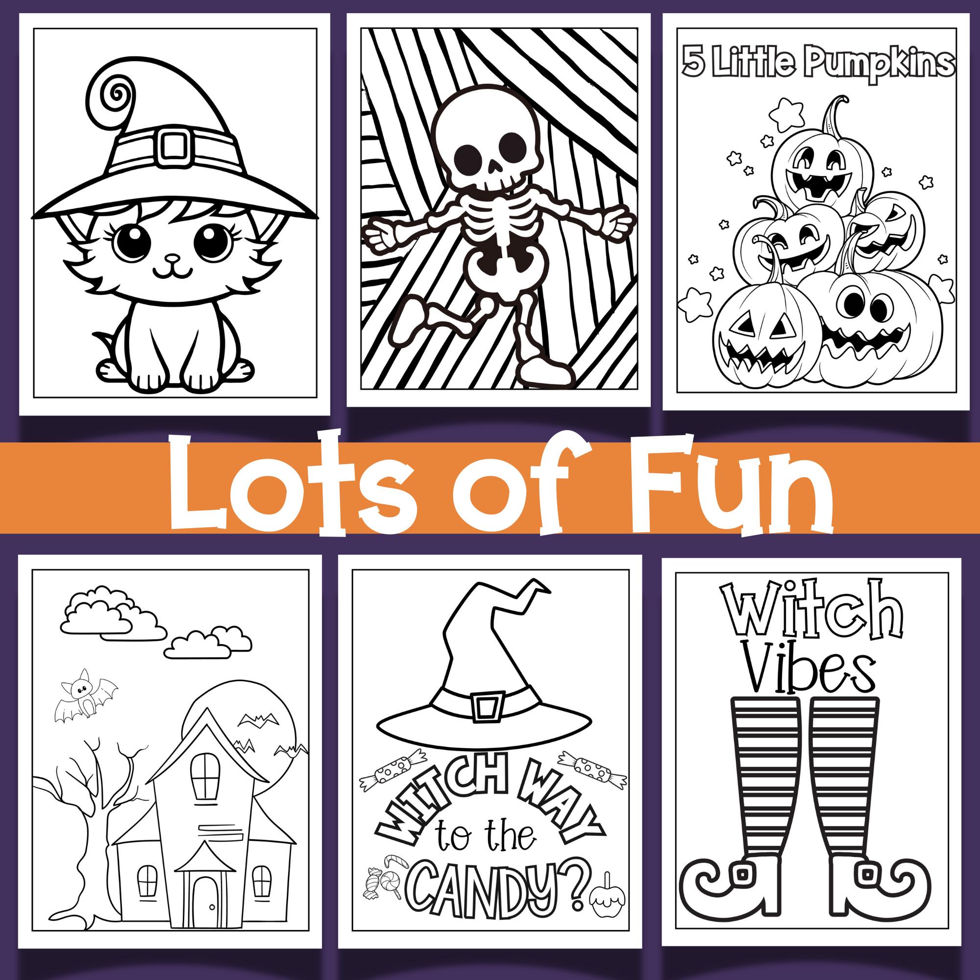 50 Halloween Coloring Pages for Kids: Spooky Fun (PDF Download) - Etsy