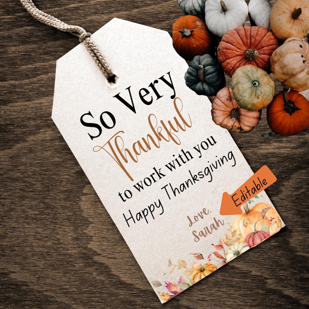 Printable Thanksgiving Gift Tag: Coworker Appreciation (PDF) - Etsy