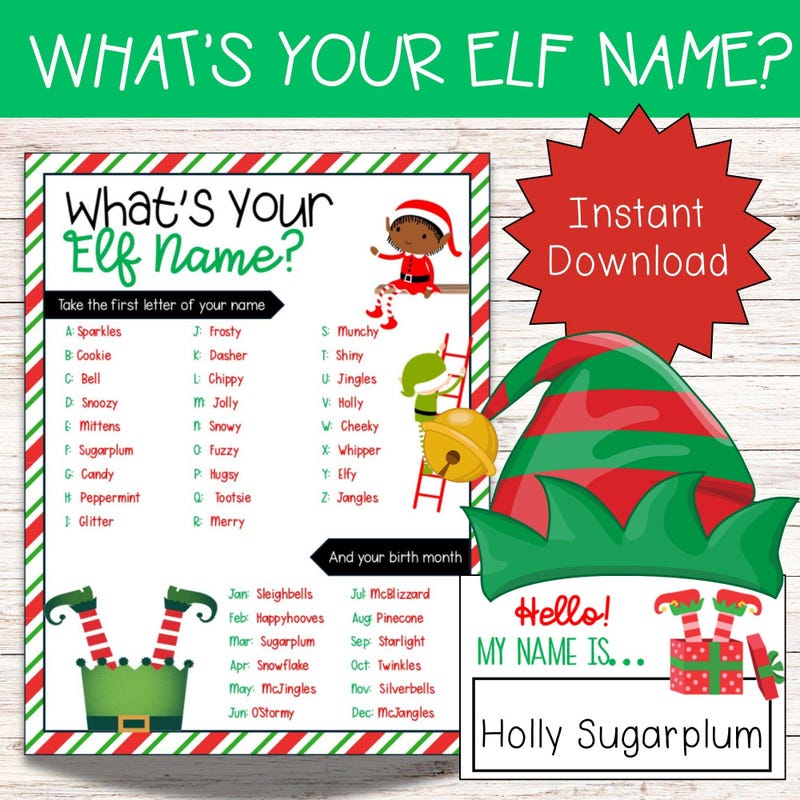 Whats Your Elf Name - Etsy