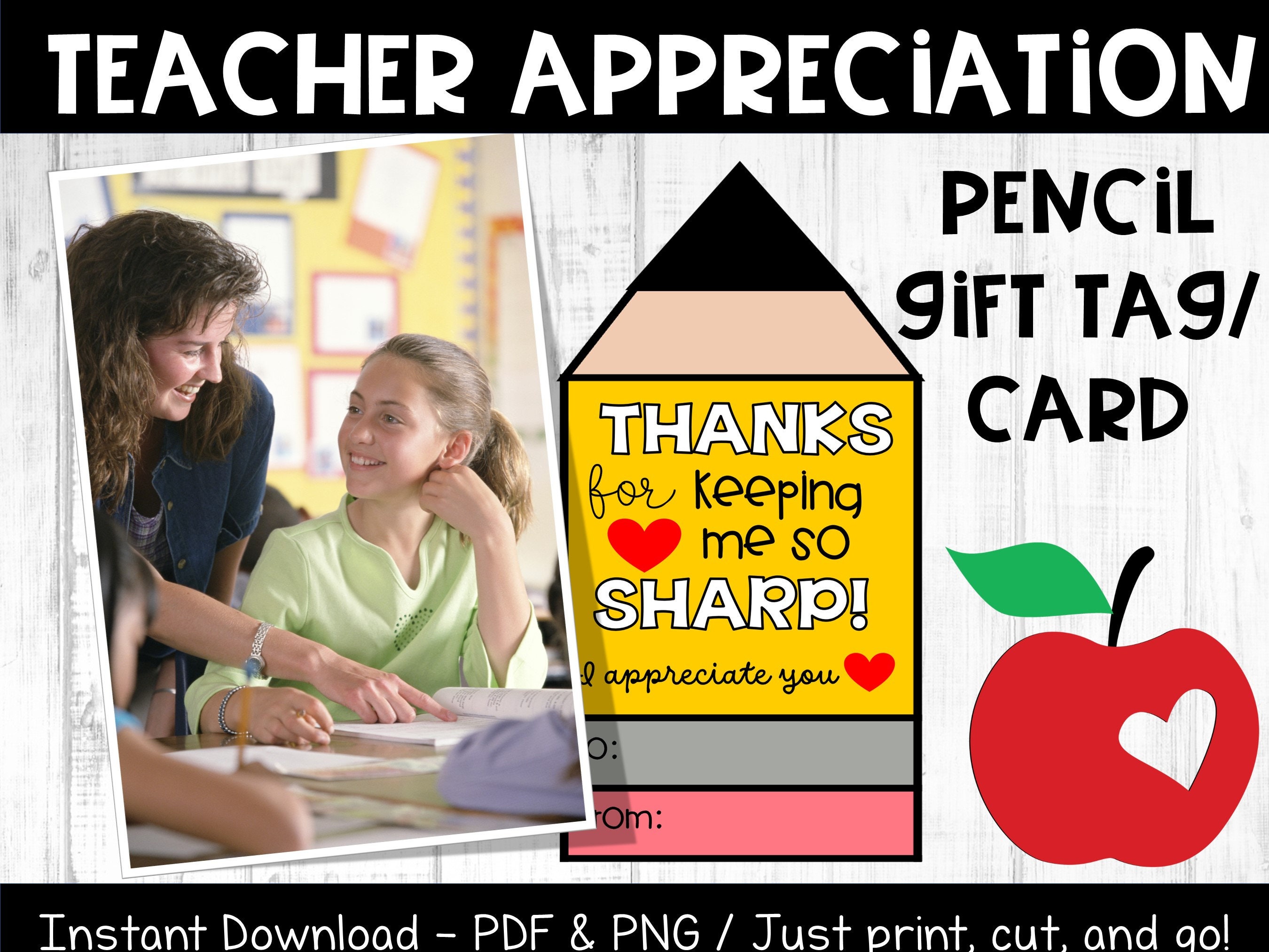 Teacher Appreciation Gift Tag, Teacher Gift Tags Printable Thank You ...