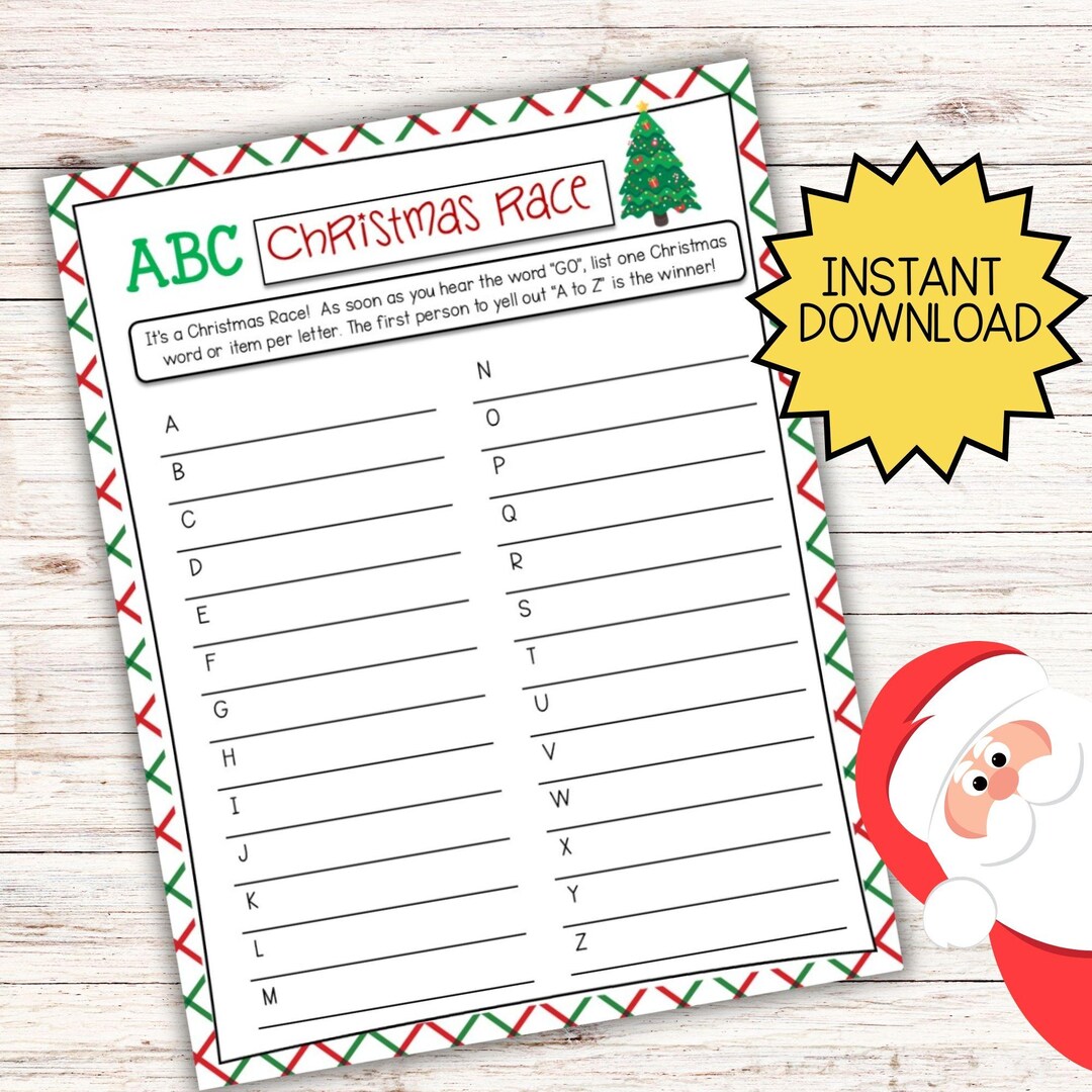 Christmas A to Z Race Game | Fun Christmas ABC Game | Printable ...