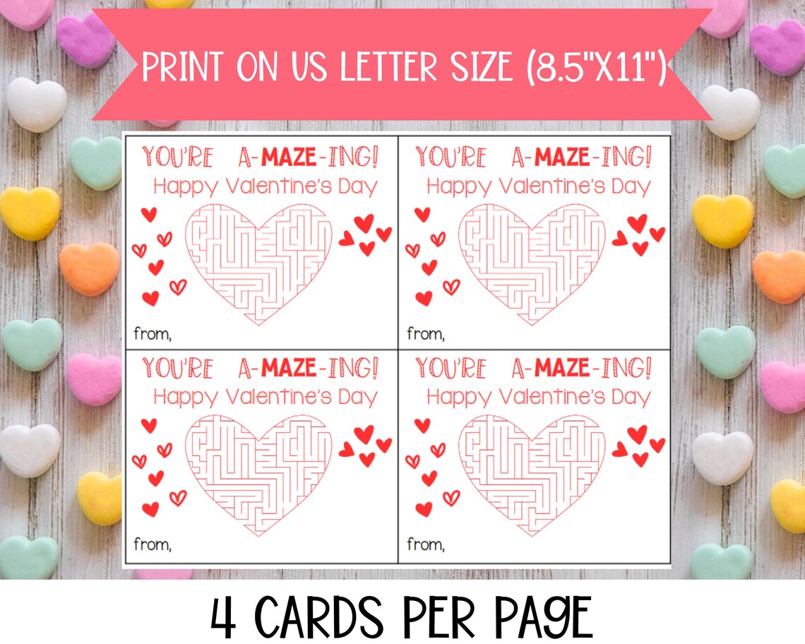 Printable Valentine's Day Cards, Classroom Valentine's Day Cards for ...