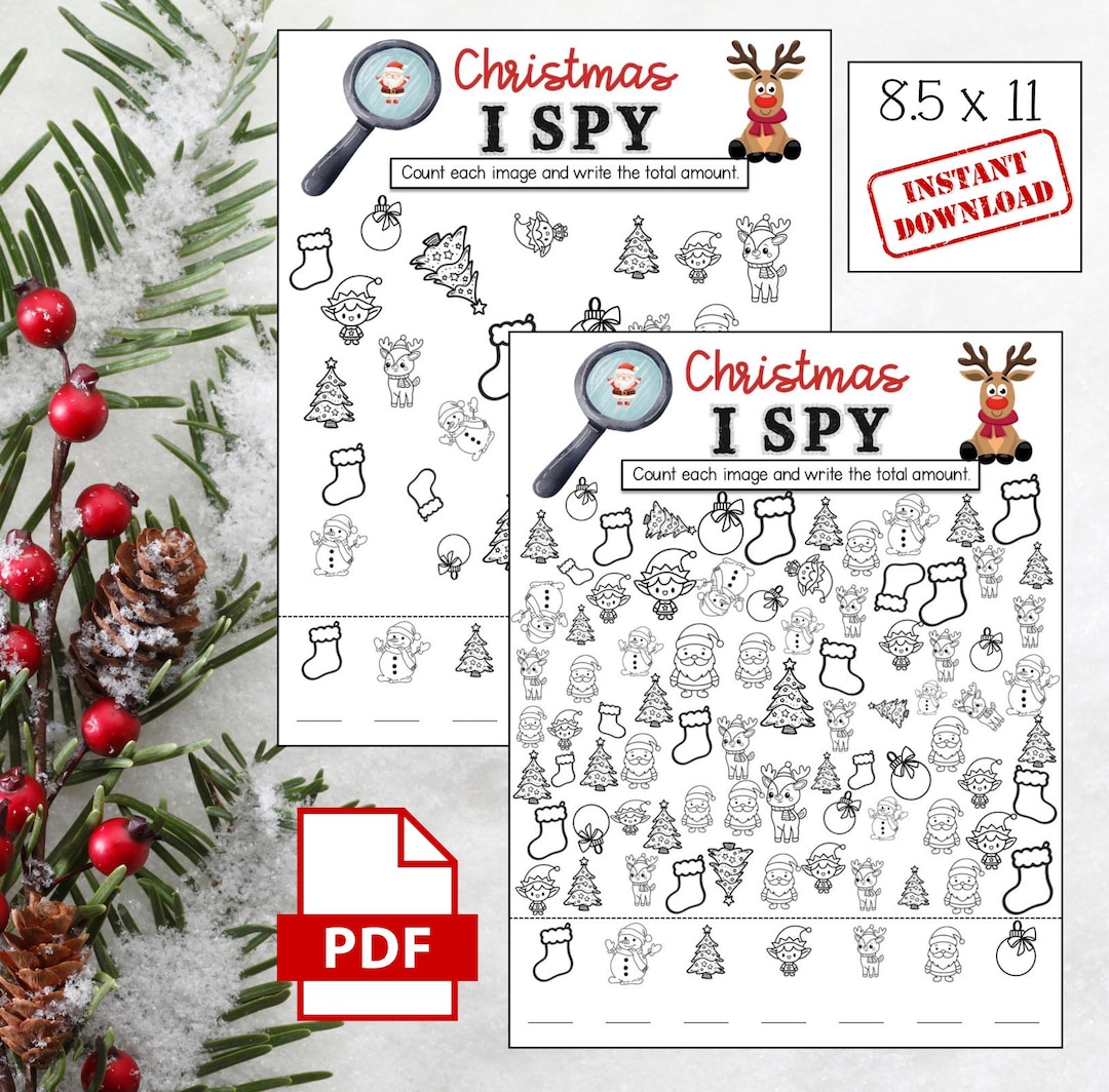 Christmas I Spy Game Printable | Instant Download PDF | Fun Christmas ...
