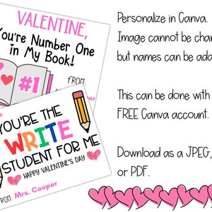 Printable Valentine's Day Cards From Teacher to Student, Classroom ...