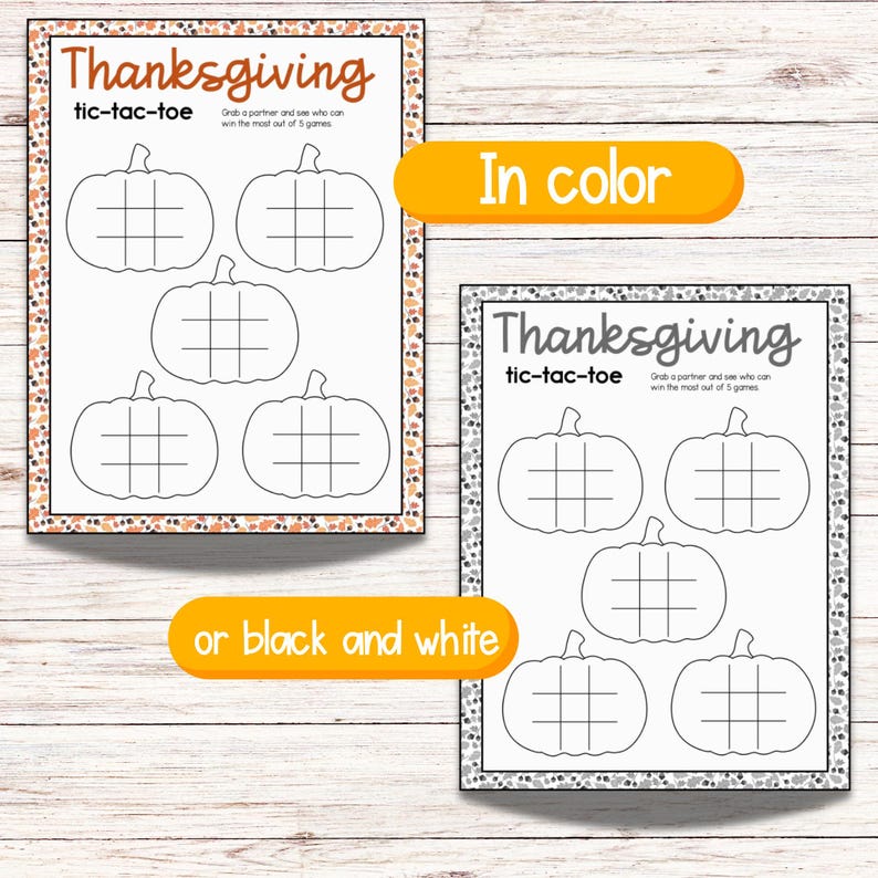 Thanksgiving Tic Tac Toe Game: Family Holiday Fun (printable) - Etsy