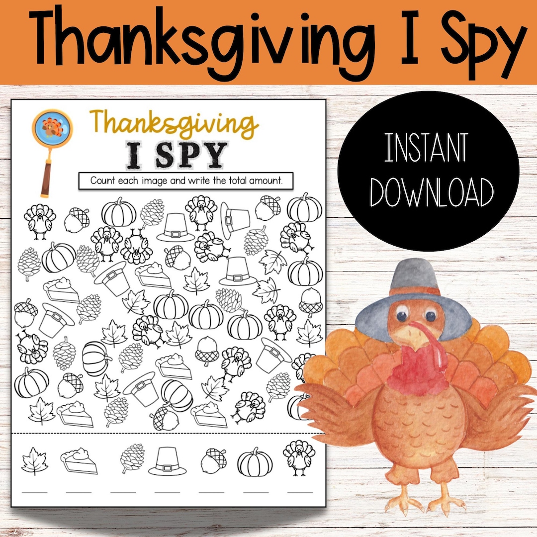 Thanksgiving I Spy | Printable Thanksgiving Game | Thanksgiving ...