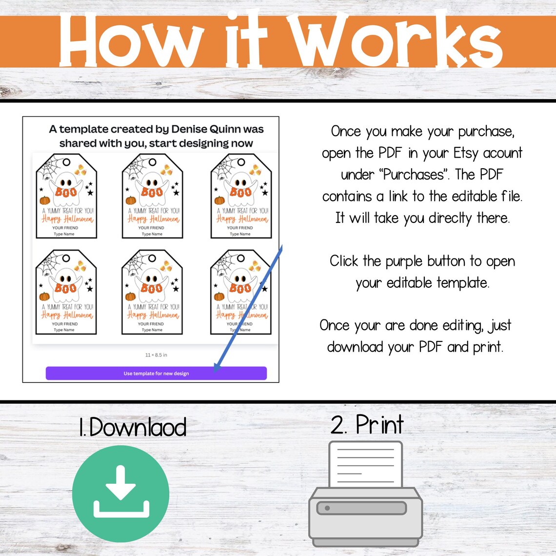 Printable Halloween Gift Tags, Editable Favor Tags (canva Template) - Etsy