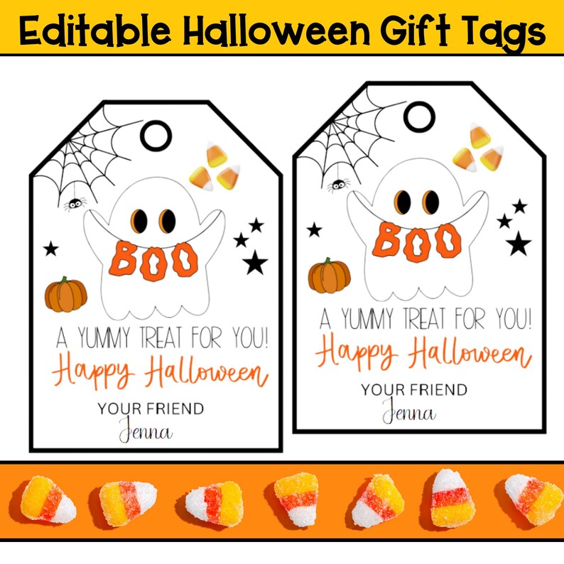 Halloween Gift Tags, Halloween Favor Tags, Trick or Treat Favor Tags ...