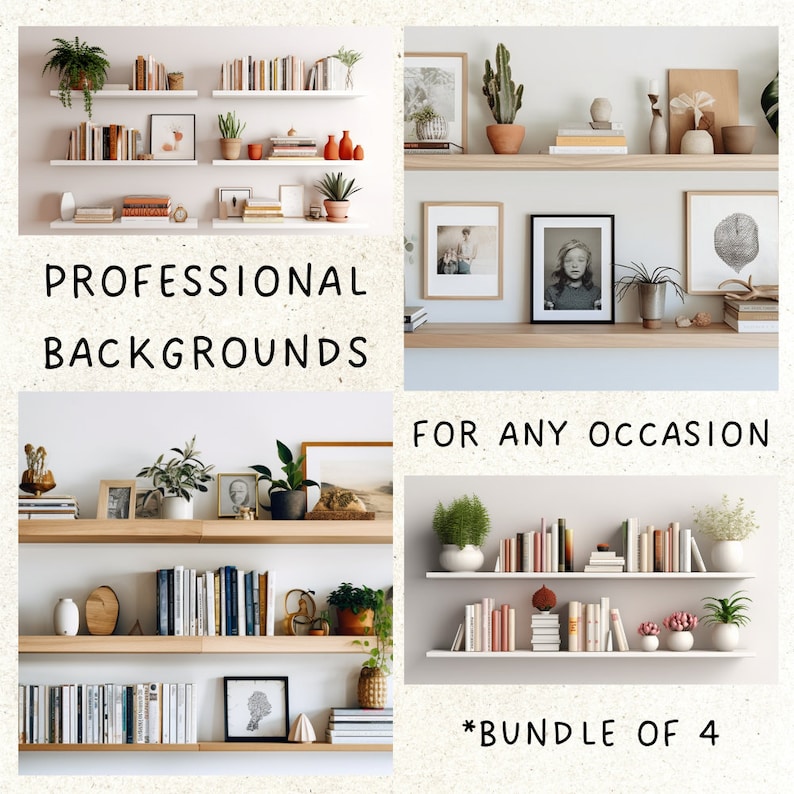 Modern Minimalist Shelves | Zoom Virtual Backgrounds | Backdrop ...