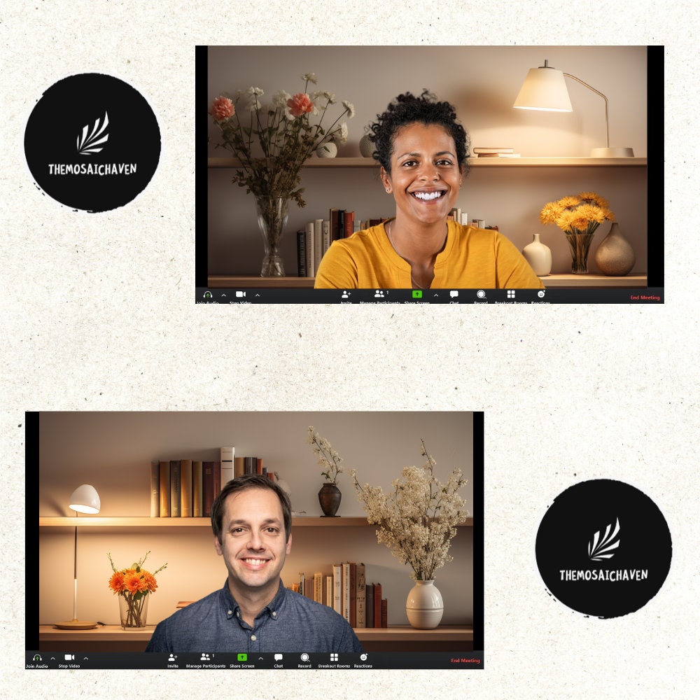 Modern Minimalist Flower Shelves | Zoom Virtual Backgrounds | Backdrop ...