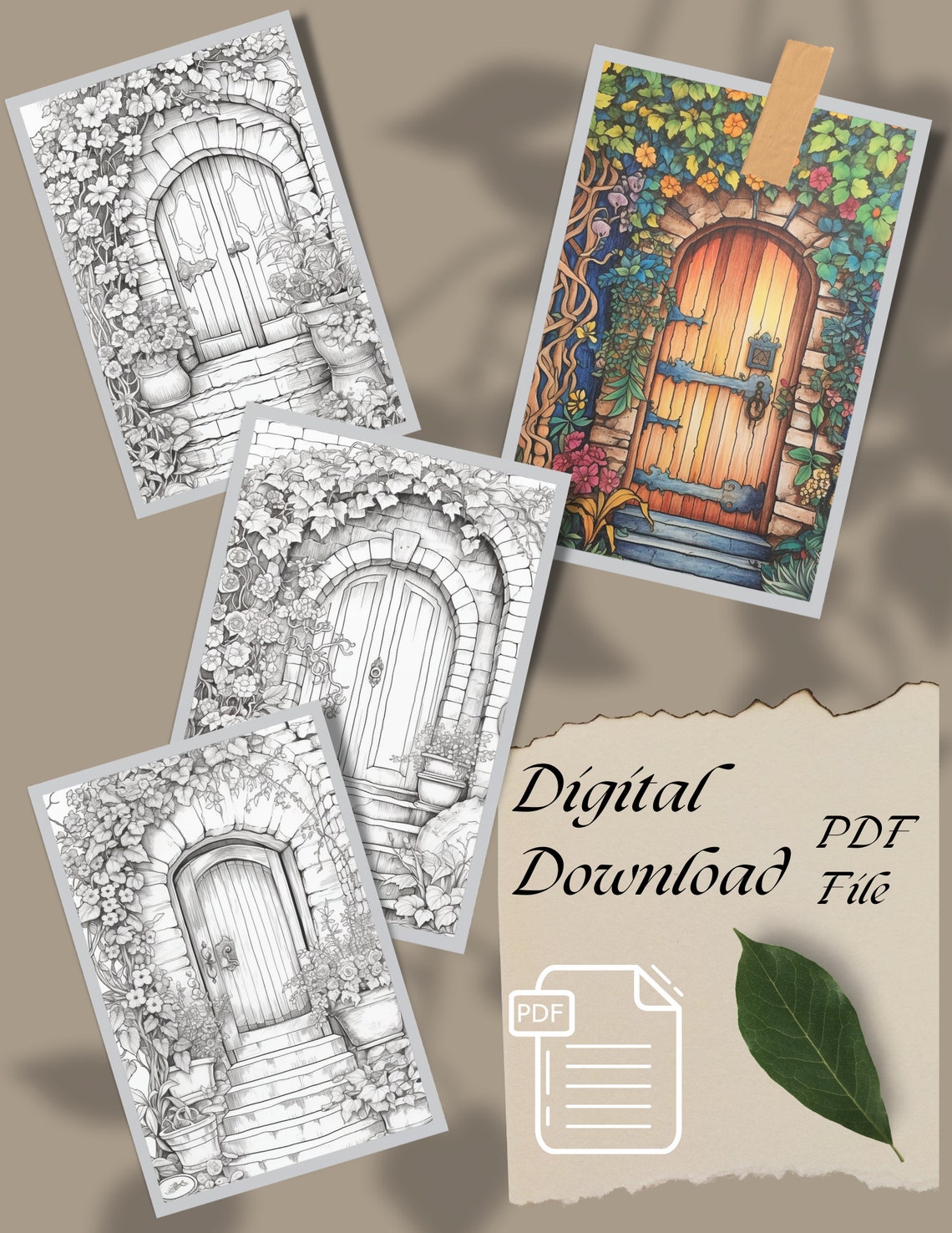 Coloring Book for Adults Coloring Book for Tuscany Door Coloring Pages ...