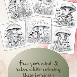 Mushroom Cottage Coloring Book for Fun Activity Coloring Book Whimsical ...