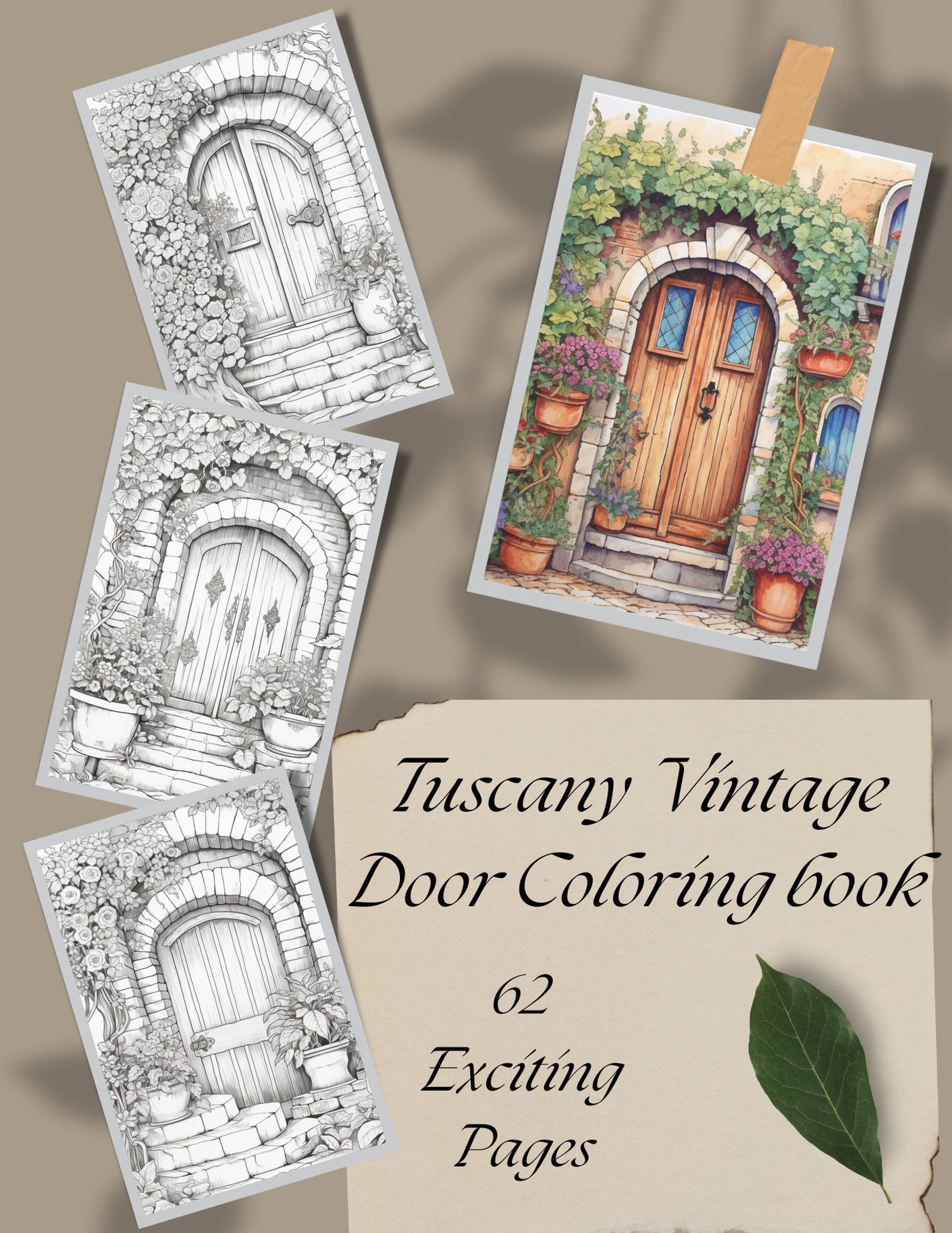 Coloring Book for Adults Coloring Book for Tuscany Door Coloring Pages ...