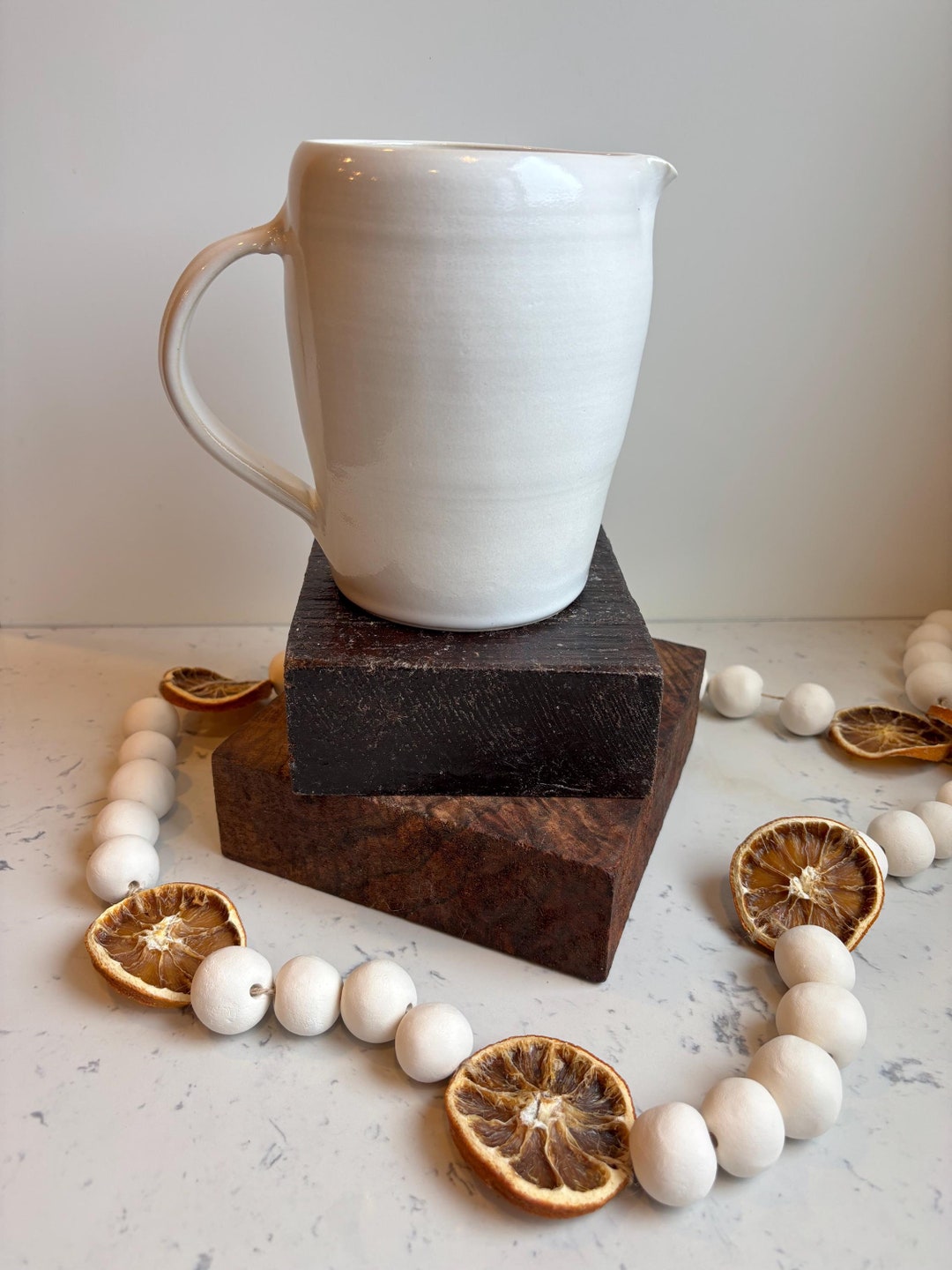 White Pitcher Handmade Wheel Thrown Pottery - Etsy