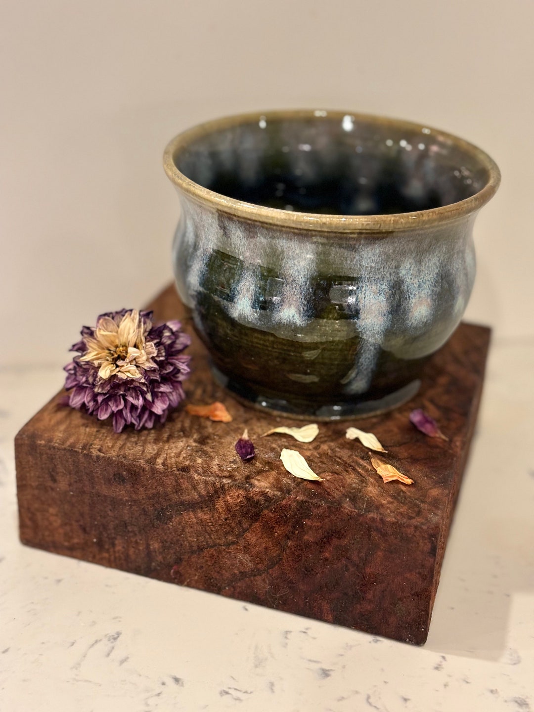 Green Handmade Wheel Thrown Pottery Vase - Etsy