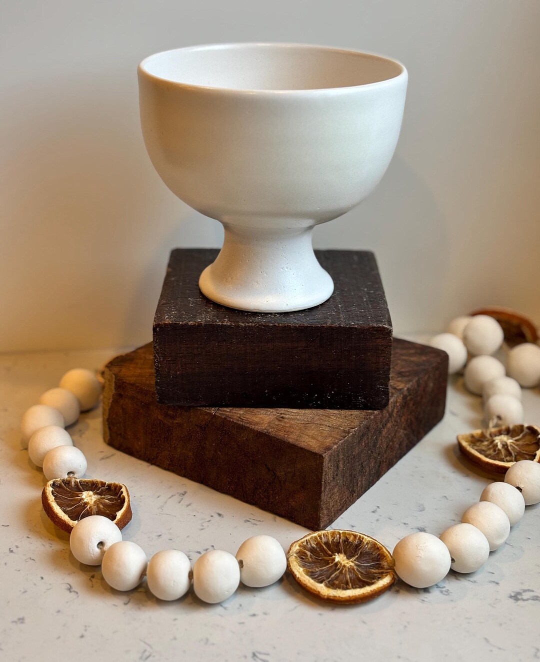 White Compote Flower Vase Handmade Wheel Thrown Pottery - Etsy