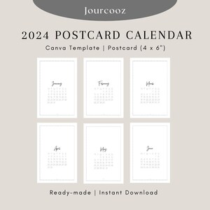Editable Canva Template, 2024 Postcard Desk Calendar, 4 X 6 ...