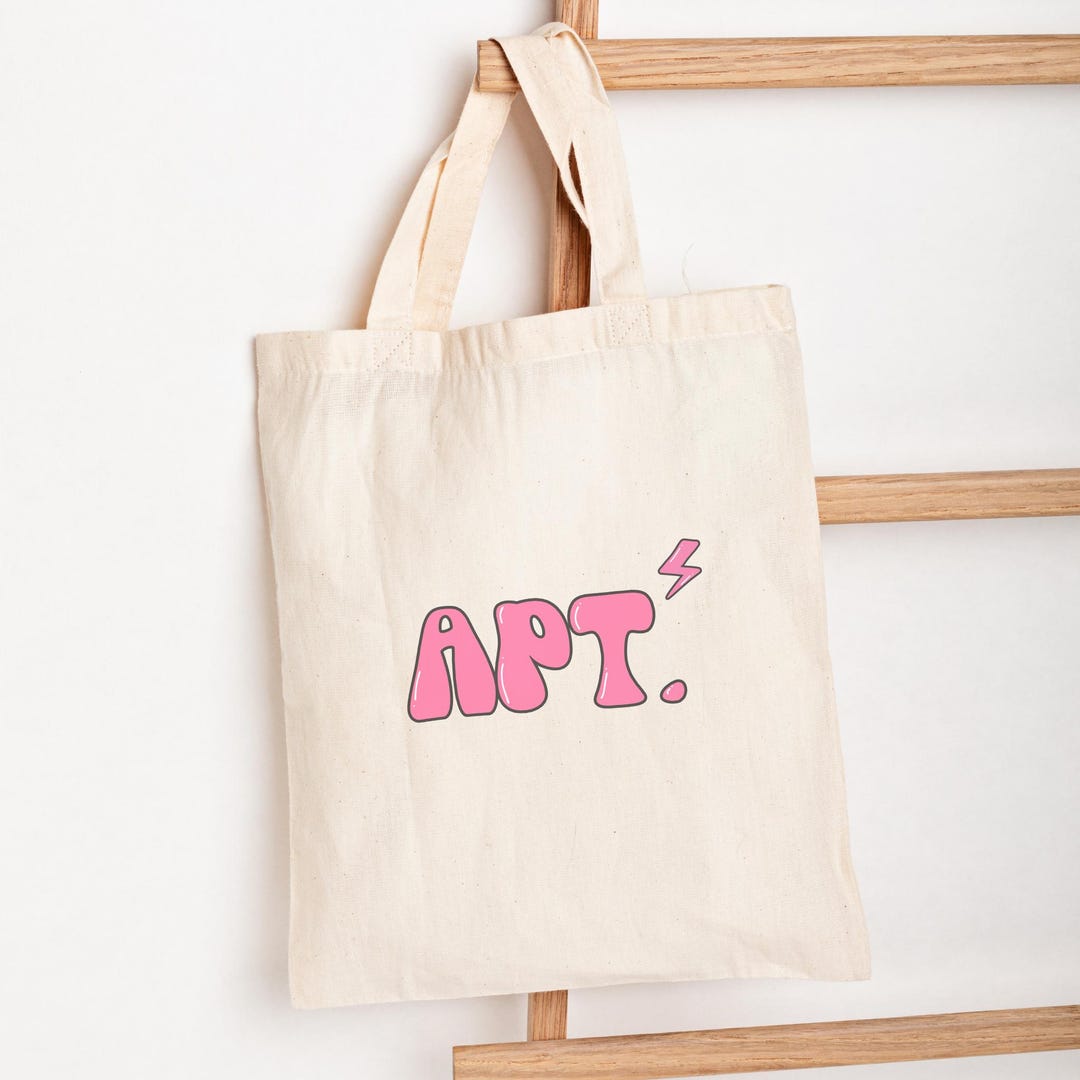 APT Cotton Canvas Tote Bag, Apateu New Song, Pink APT Hand Bag, Meet Me ...