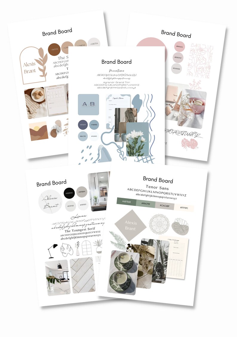 Brand Identity Mood Board Canva Template - Etsy