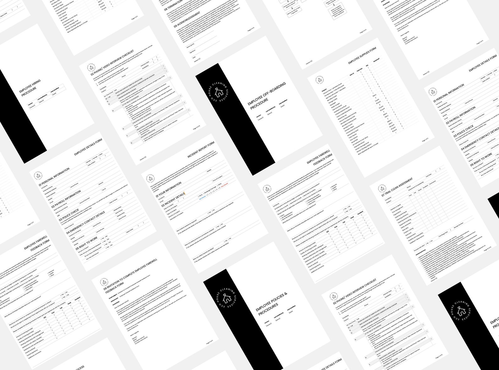 Cleaning Business Template Bundle | HR Employee Document Templates for ...