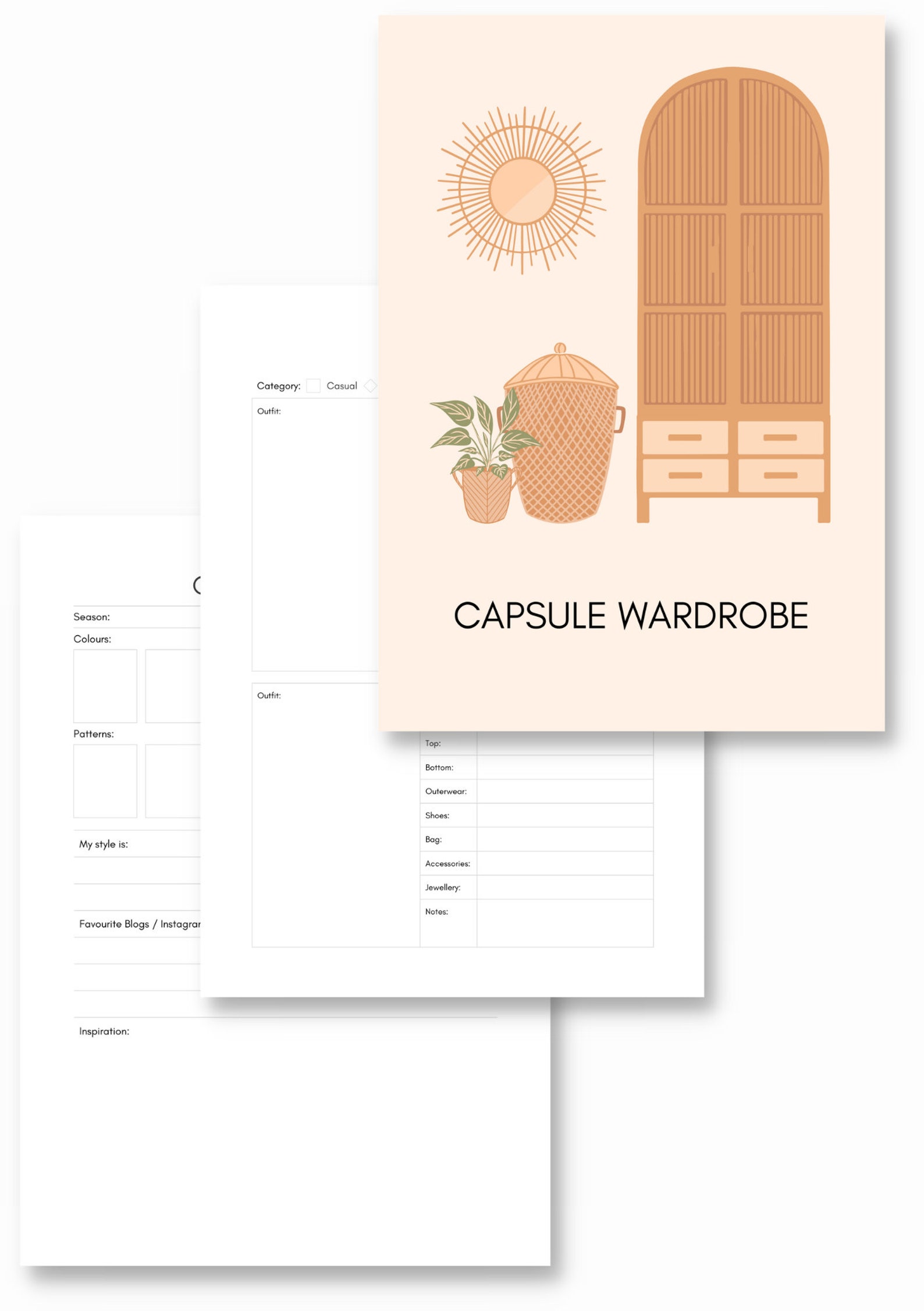 Capsule Wardrobe Planner Canva Template - Etsy