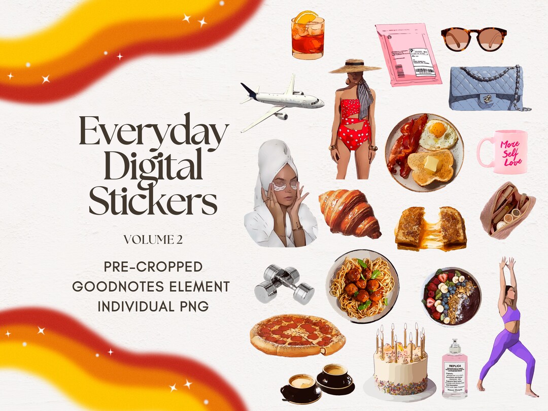 Goodnotes Digital Stickers Everyday Digital Stickers Summer - Etsy