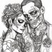 Gothic Bride and Groom Coloring Pages Gothic Makeup Beautiful Women ...