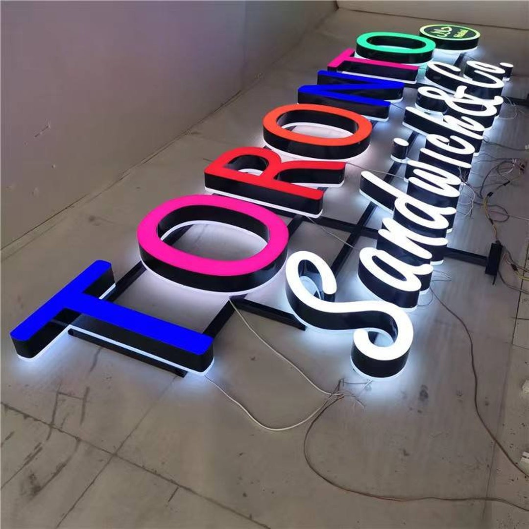 Custom 3D Acrylic Channel Letters Business Sign , Front Lit Channel ...