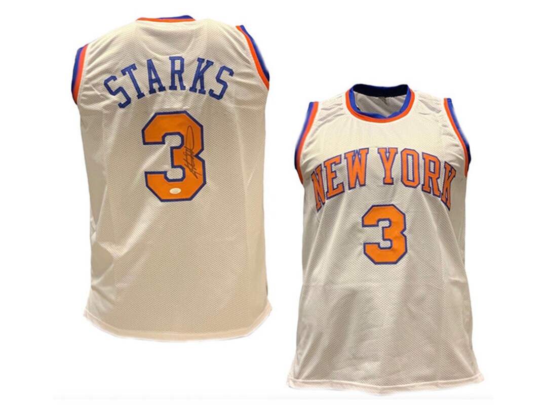John Starks Autographed White Pro Style Jersey Autographed JSA - Etsy