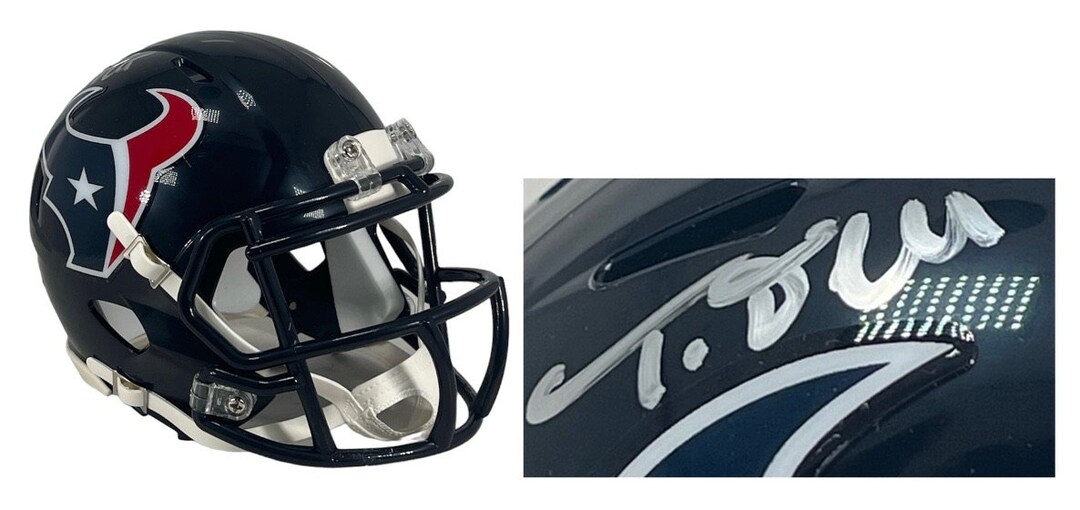 Nathaniel Tank Dell Signed Houston Texans Speed Mini Football Helmet ...