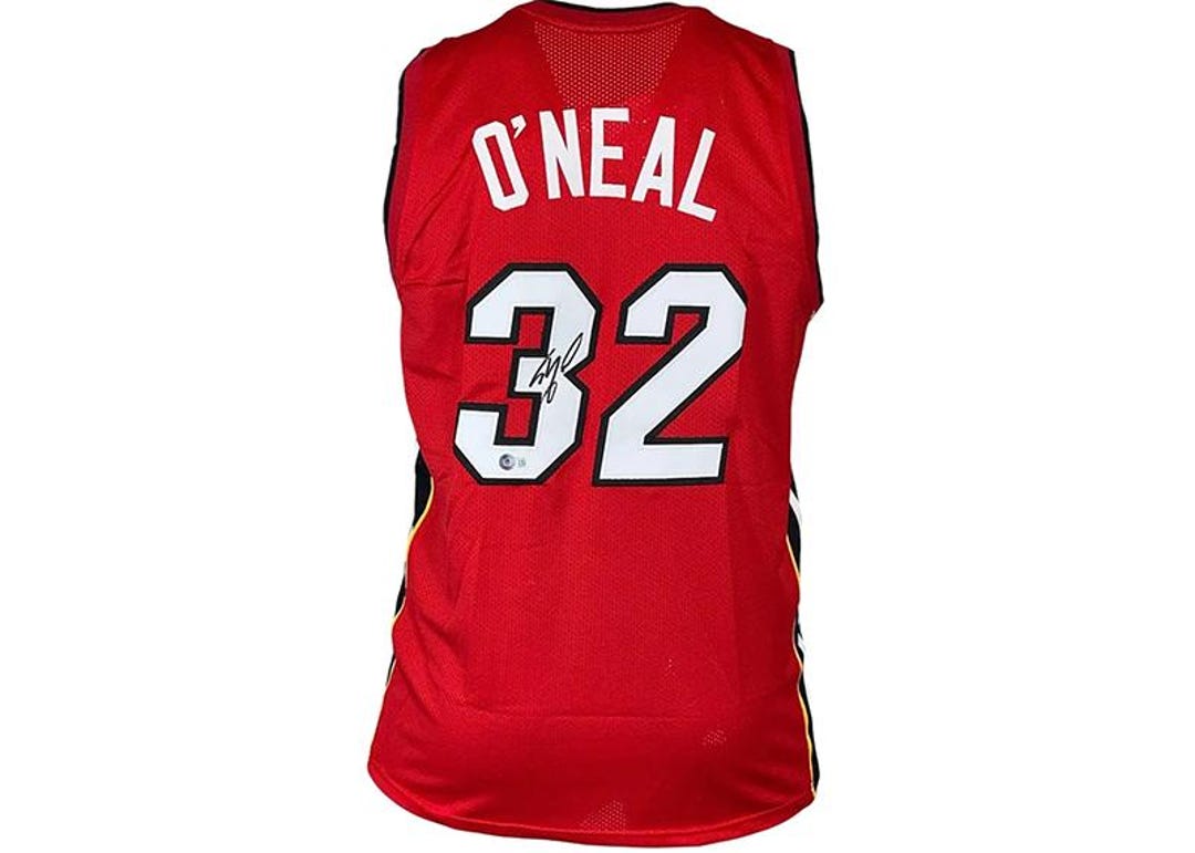 Shaquille O’neal (shaq) Signed Custom Miami Red Basketball Jersey ...