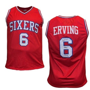 Julius Erving (dr.j) Signed Custom Philadelphia Red Basketball Jersey ...