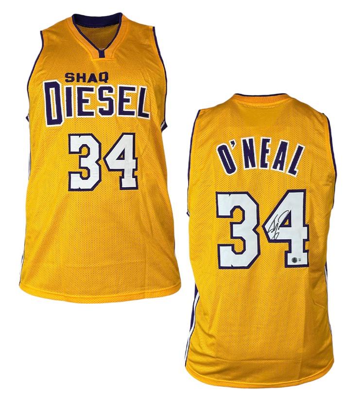 Shaquille O’neal (shaq) Signed Custom Yellow Basketball Jersey Beckett ...