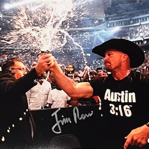 Jim Ross Signed 8x10 WWE Photo With Stone Cold Steve Austin JSA - Etsy