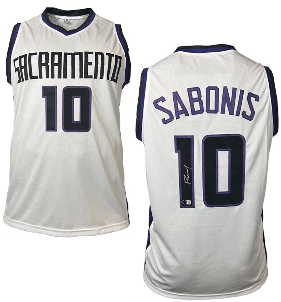 Domantas Sabonis Signed Custom Sacramento White Basketball Jersey ...