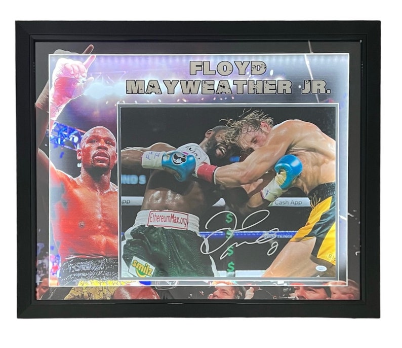 Floyd Mayweather Jr. Signed 3D Lights Framed Photo Vs Logan Paul JSA ...